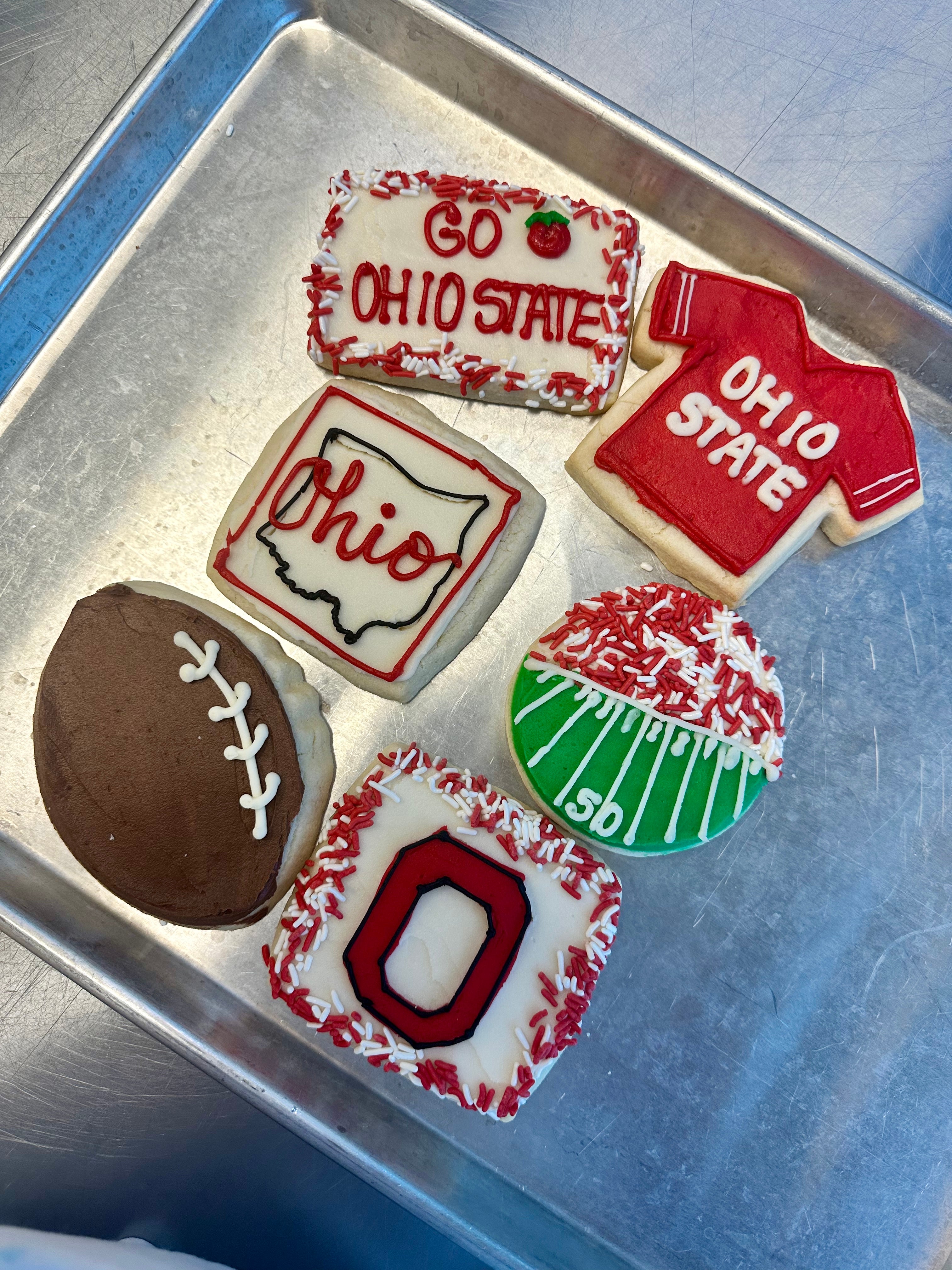 Ohio State Sugar Cookies | Miggy's Bakes